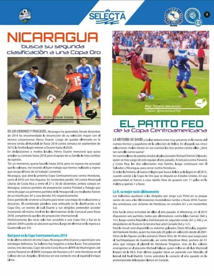 Revista La Selecta con su especial de Copa Centroamericana