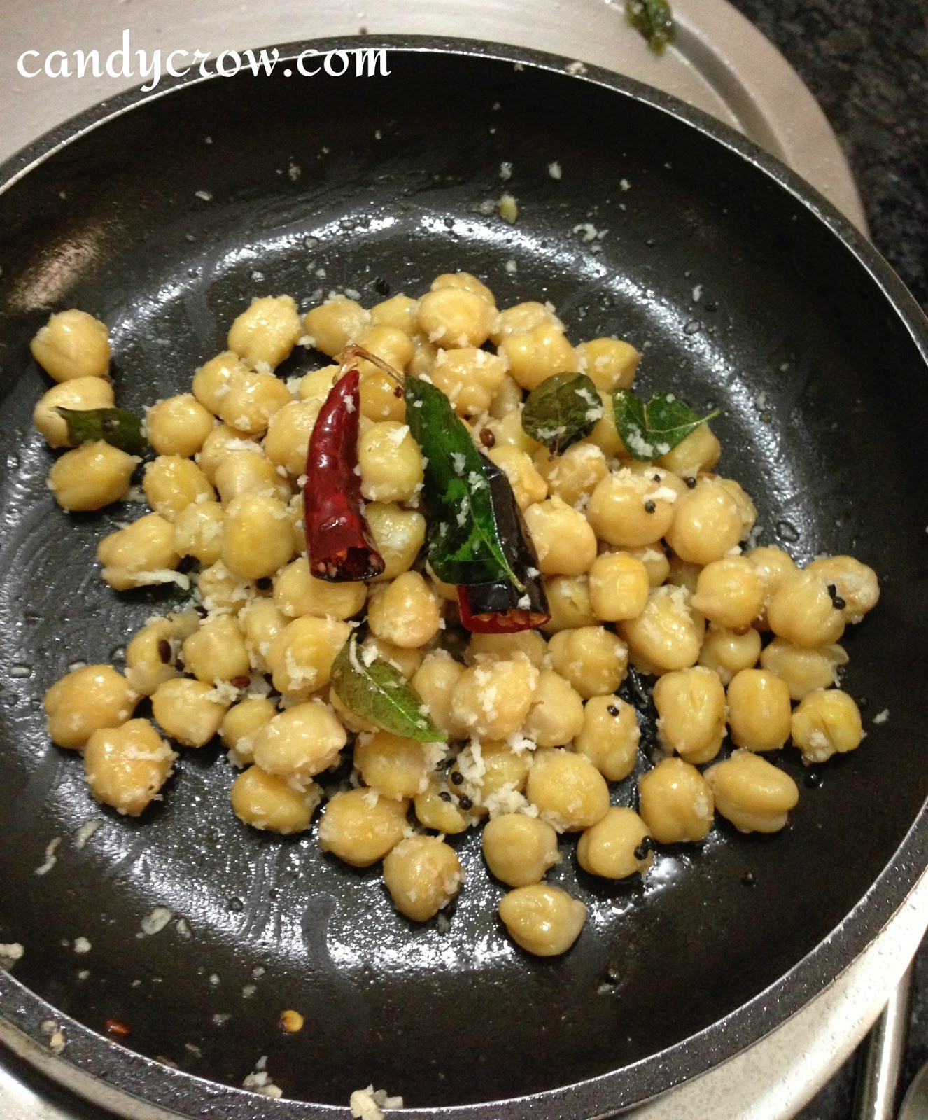 Channa Sundal Recipe | Chickpea Stir Fry - Candy Crow