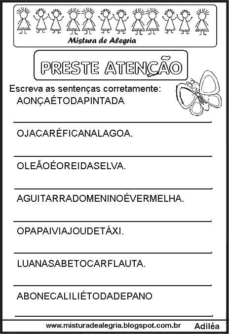 Mistura de Alegria: ATIVIDADES DE SEGMENTAÇÃO DA ESCRITA NO PROCESSO DE ...
