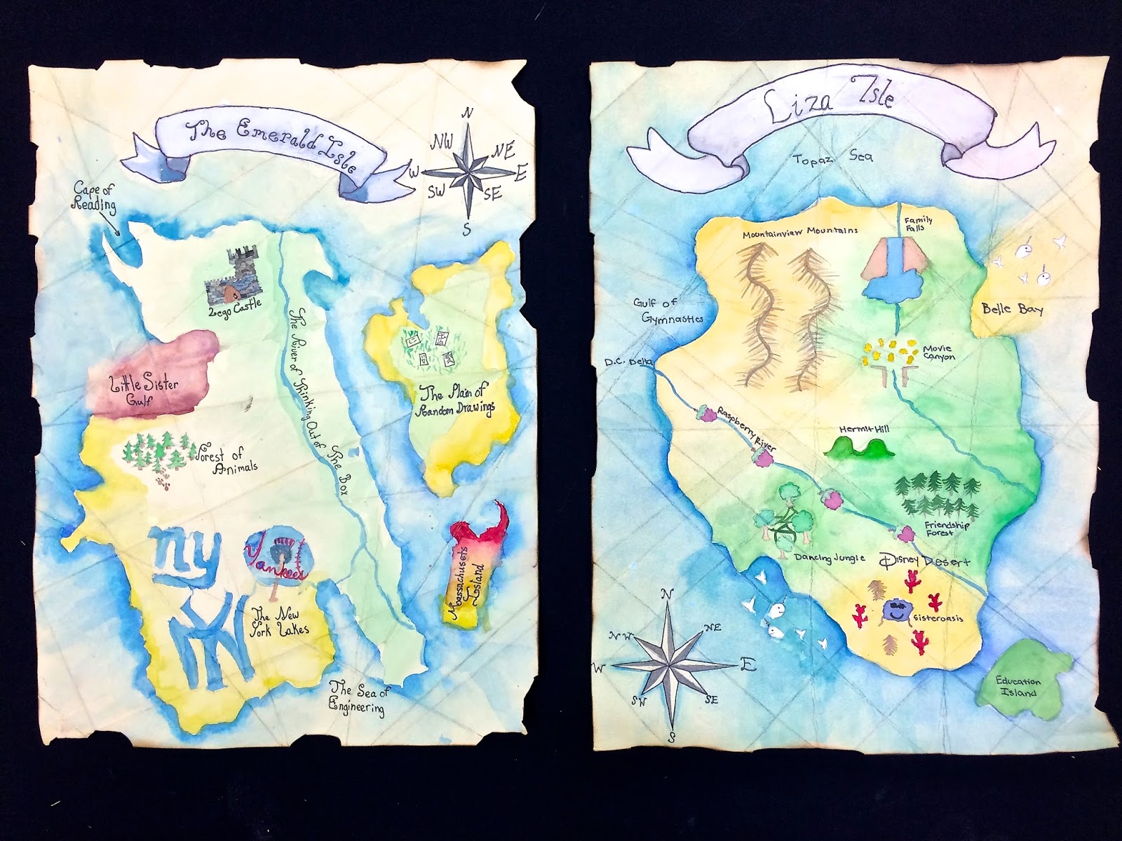 Sixth Grade Art with Mrs. Baxter: Identity Maps-Watercolor
