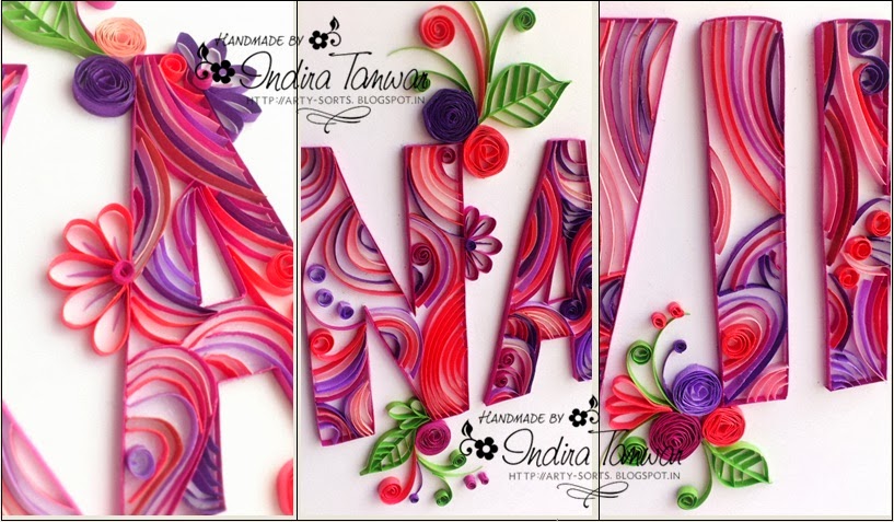 Arty Sorts: Quilled Name Plate - NAVIKA