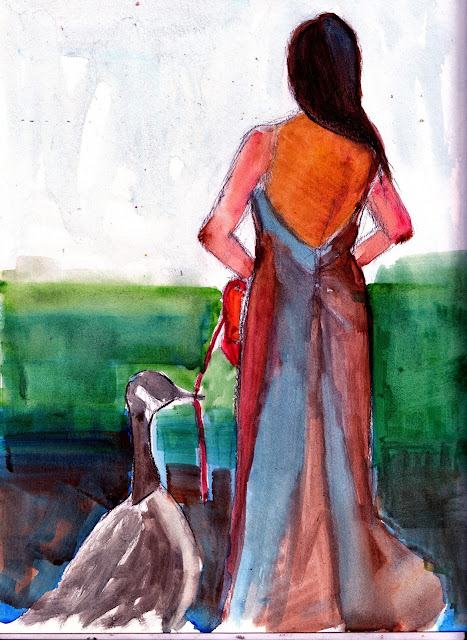 Last Cup of Coffee...: 'unfinished figurative watercolor study ...