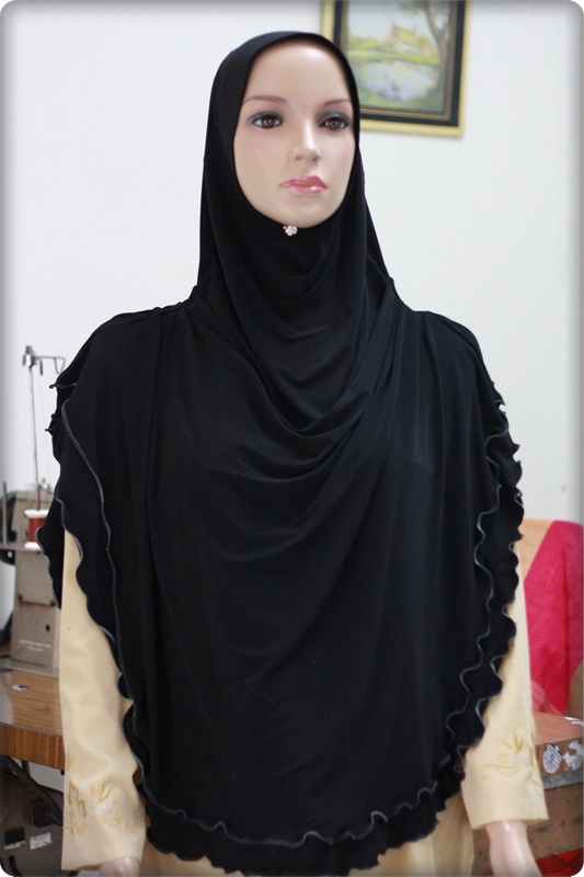 AFIA COLLECTIONS: Tudung Jakarta Scallop Double Curly-XXXL
