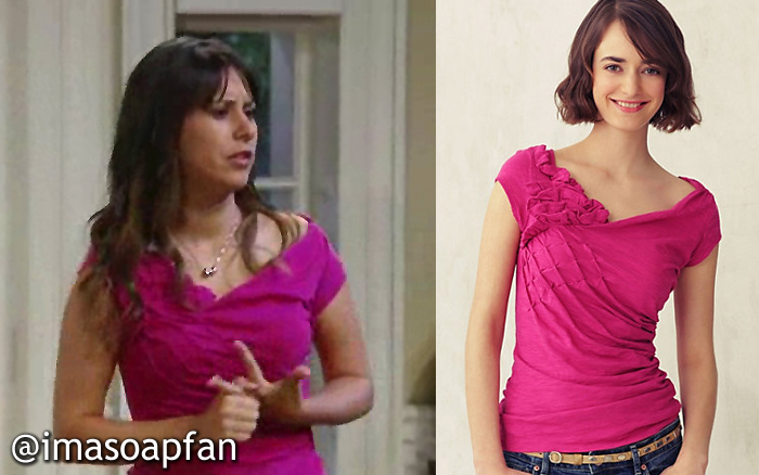 Robin Scorpio-Drake's Pleated Pink Top - General Hospital, Season 49 ...
