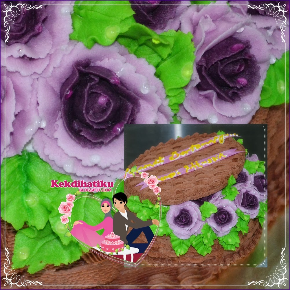 RN IDEAL SHOPPE - KATIL BABY MURAH: KEK HANTARAN BUNGA UNGU