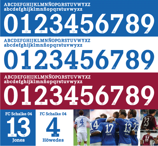 Football teams shirt and kits fan: EURO league fonts 2012-13