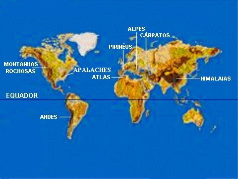Mundo: Hipsométrico / Altitudes / Relevo