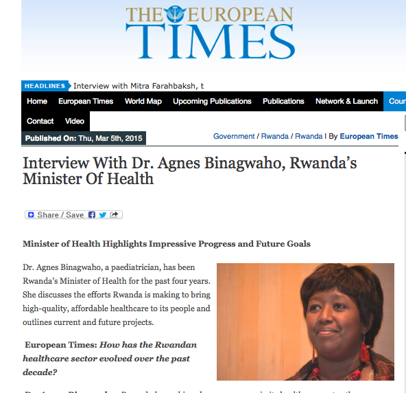 Agnes Binagwaho: Interview with European Times