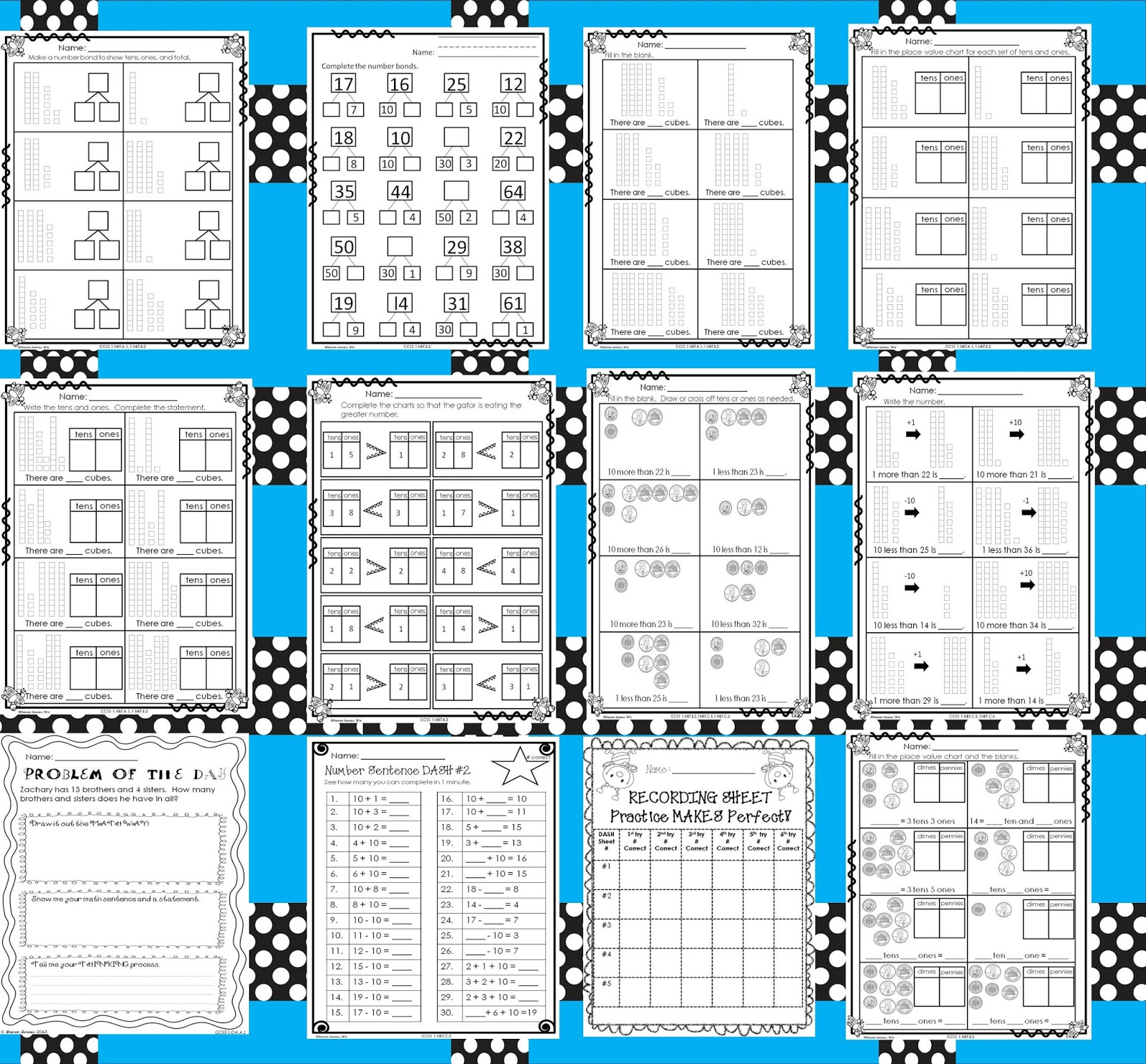 Making Math Easy for Me ~ Bright Math Ideas BLOG HOP (SAMPLE FREEBIE ...