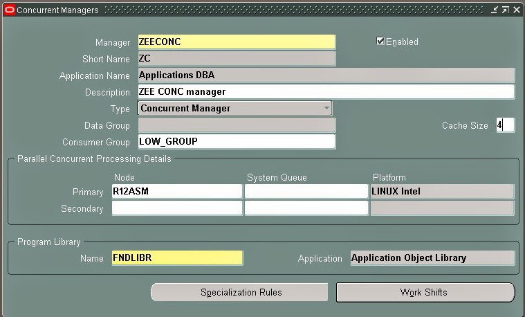 Defining Custom Concurrent Managers Apps Dba