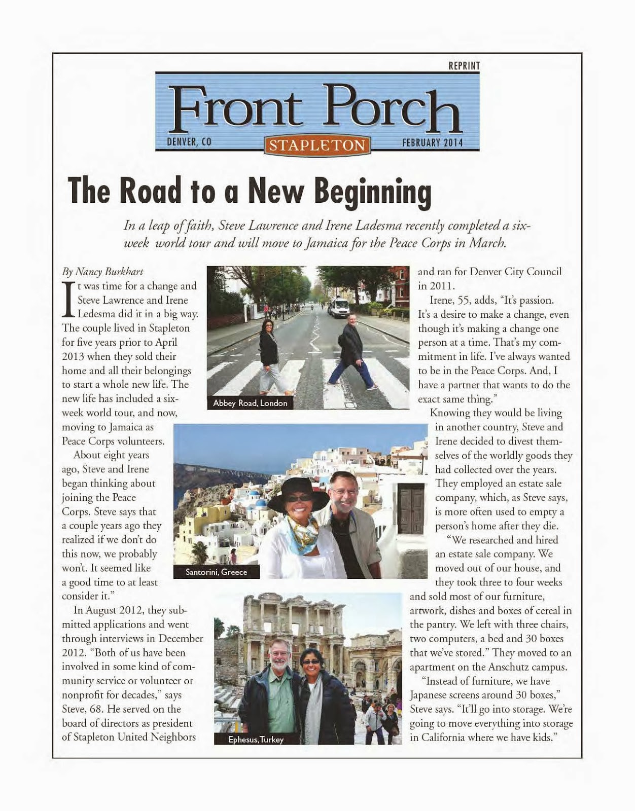 Peace Corps Baby Boomers : Front Porch Newspaper