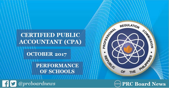 October 2017 CPA board exam result: performance of schools