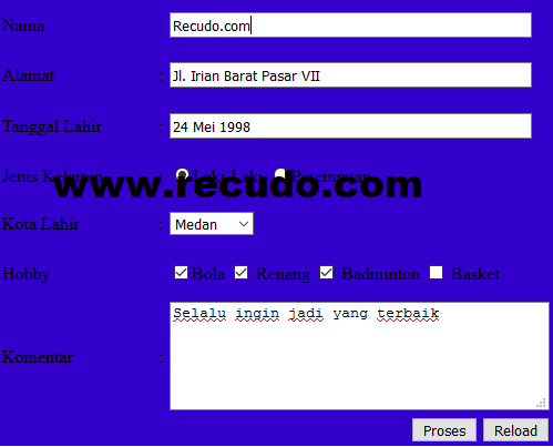 Form Pendaftaran Input dan Output dengan JavaScript | HTML - Cek Smartphone