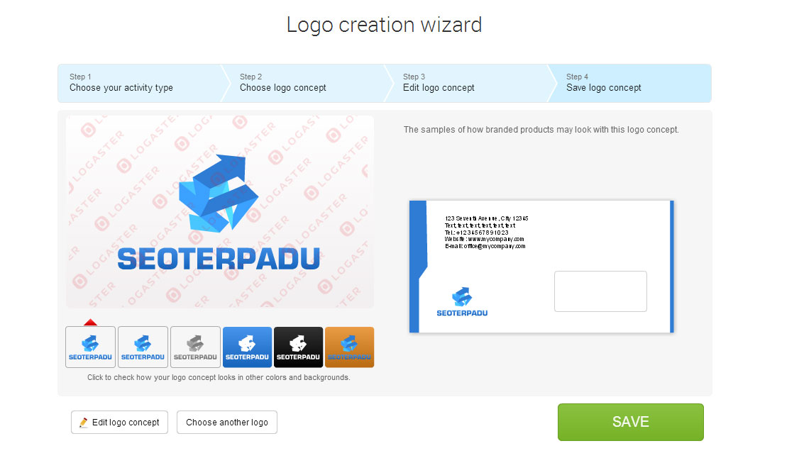 Cara membuat desain logo di situs Logaster - SafeLink