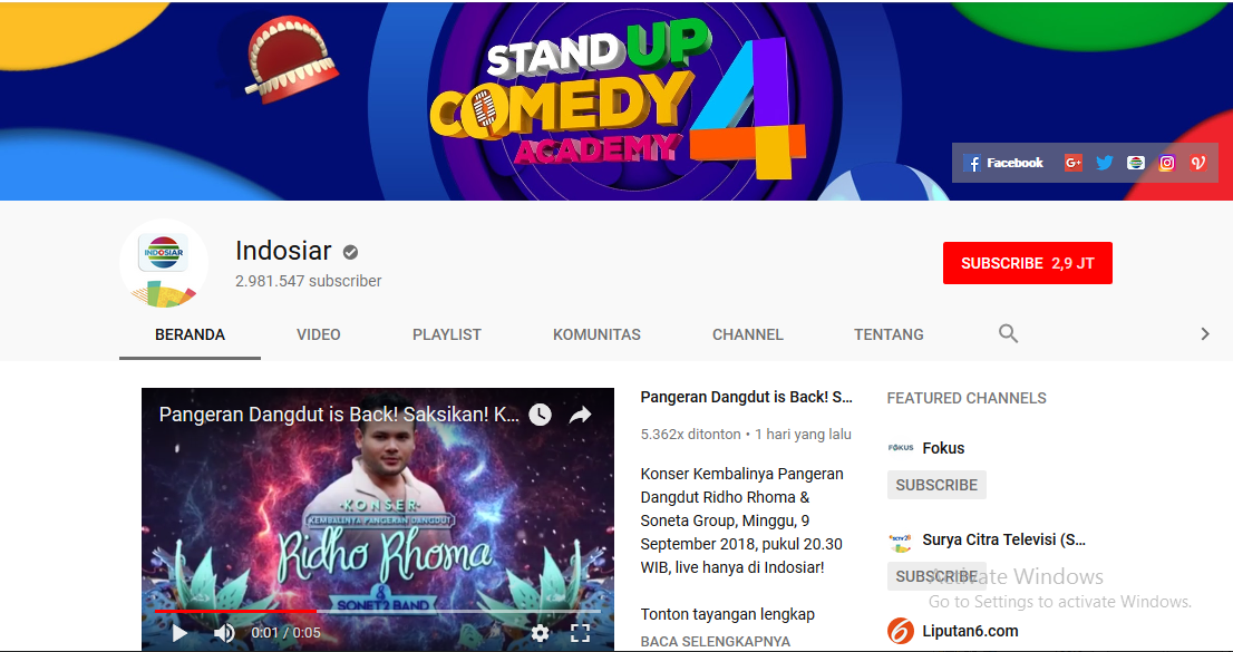 10 Channel Youtube Indonesia dengan Subscriber Terbanyak September 2018 ...