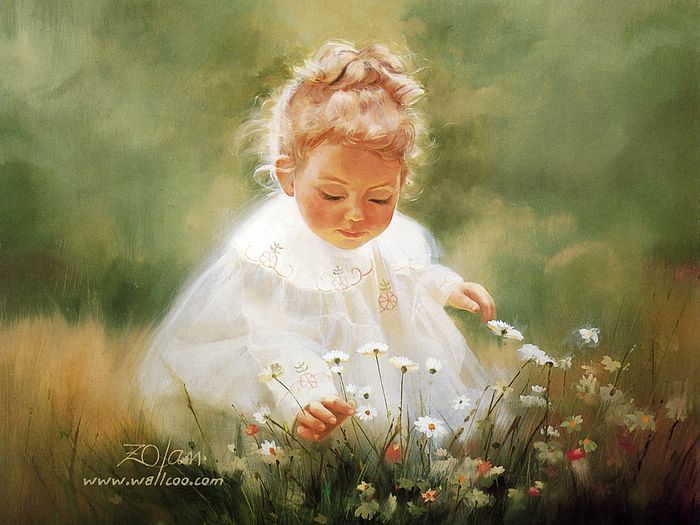 Free Wallpapers: Oil Paintings of Lovely Childrens | Heartwarming ...