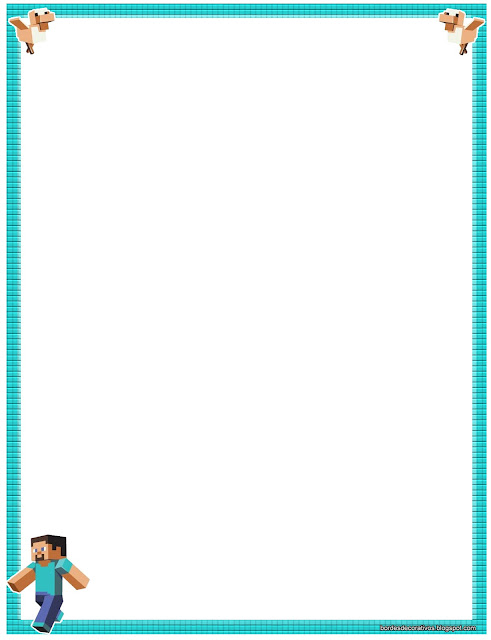 Bordes Decorativos: Bordes decorativos de hojas de Minecraft para imprimir