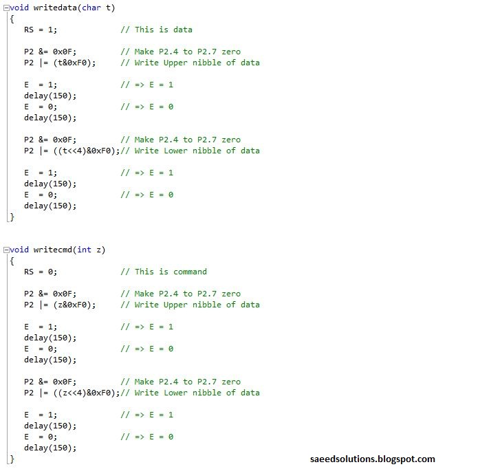 8051 LCD Interfacing code (In 4bit mode) + Proteus Simulation | Saeed's ...
