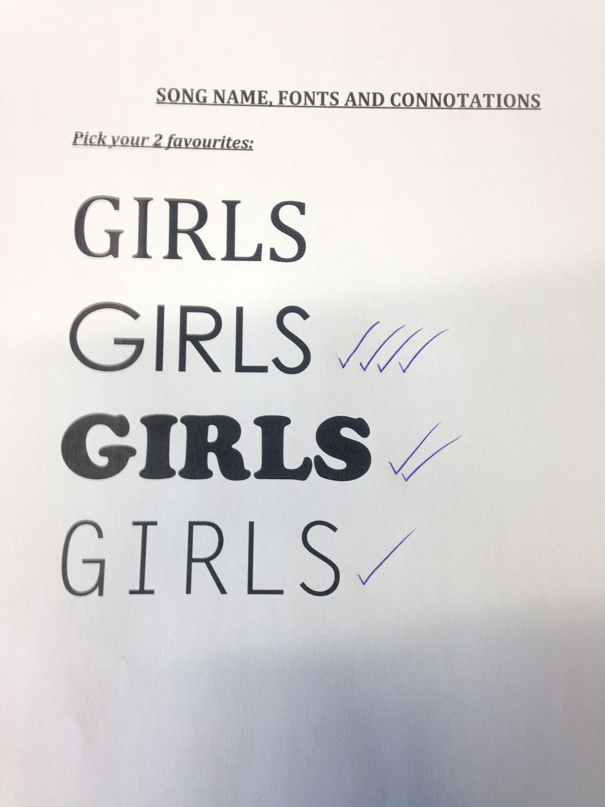 Grace Dutton A2 Media Studies: Song name, font and connotations