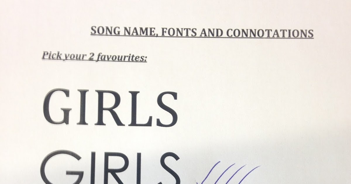 Grace Dutton A2 Media Studies: Song name, font and connotations