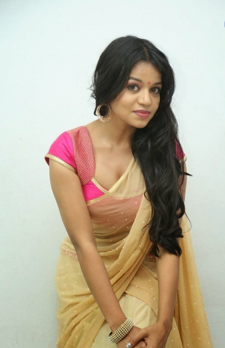 CAP: South Actress Bhavya Sri Gorgeous Stills in Sexy Half Saree