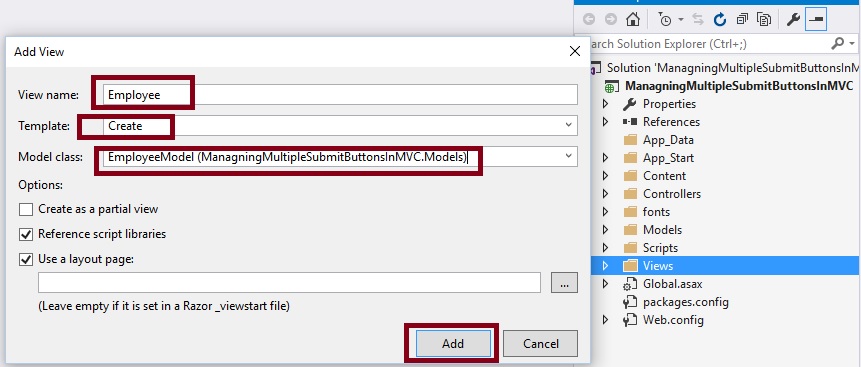 How To Use Multiple Buttons on Single View In ASP.NET MVC