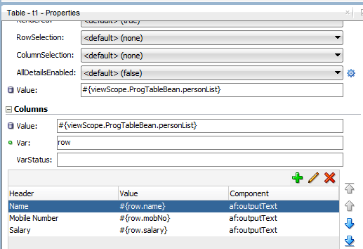 Oracle Adf How Can We Populate Af Table Programmatically