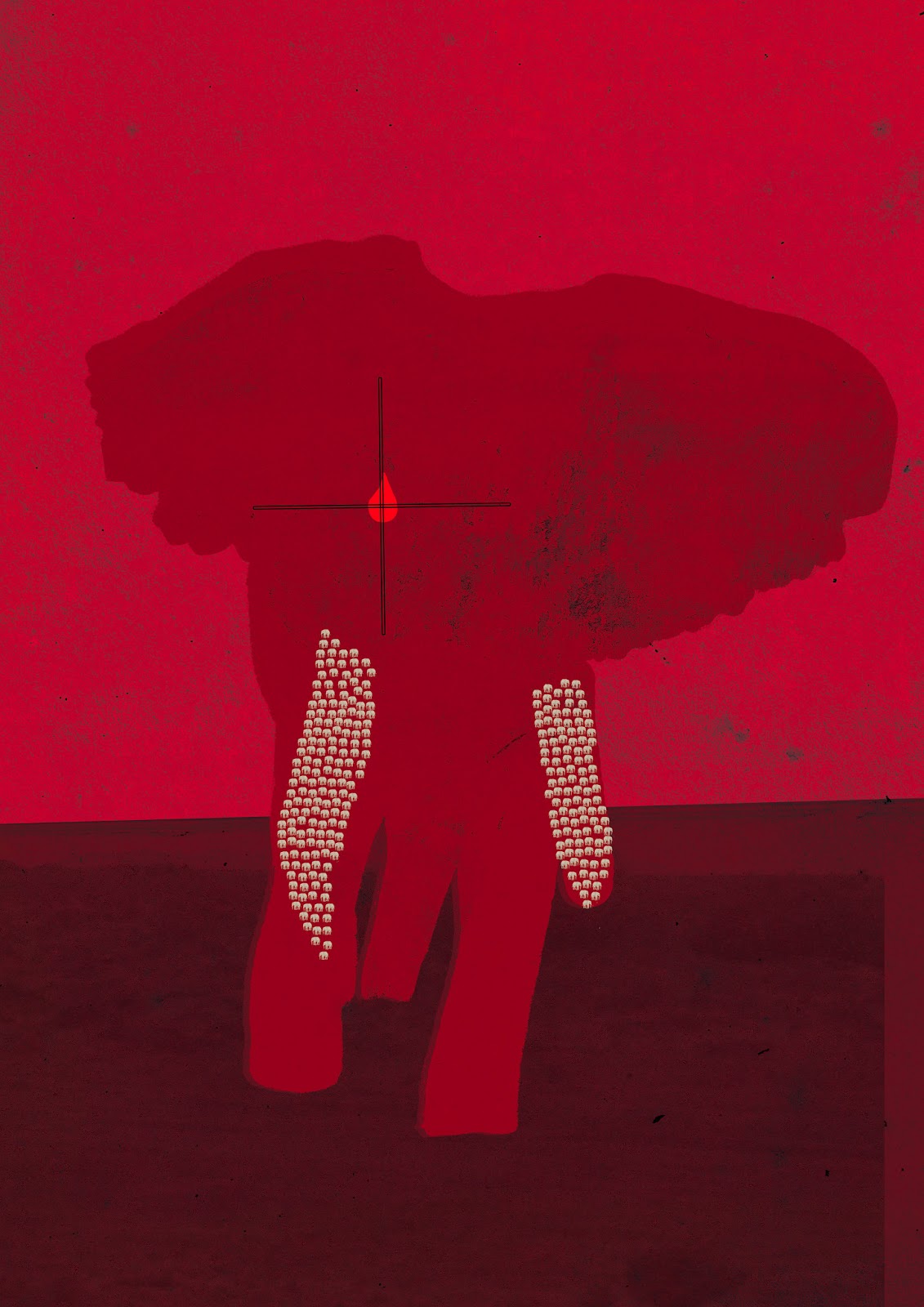 Briony Firth Illustration: Elephant poaching - editorial