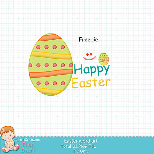 Free Digital Scrapbook Kits: Free Happy Easter Word-Art
