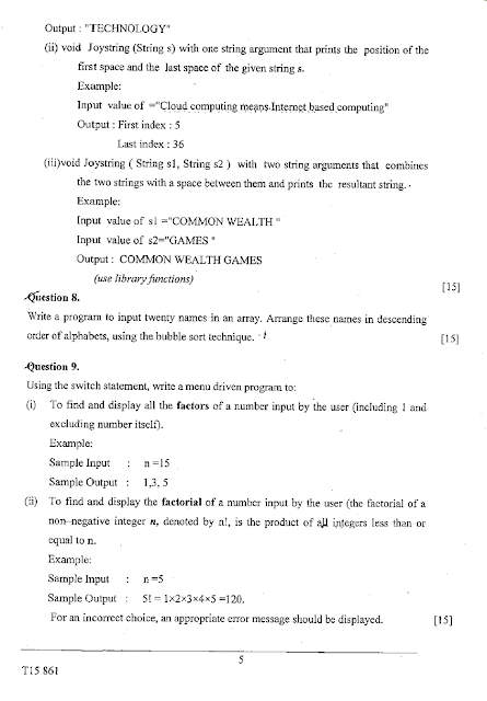 ICSE Previous Exam Paper: Computer Application 2015 Question Paper ...