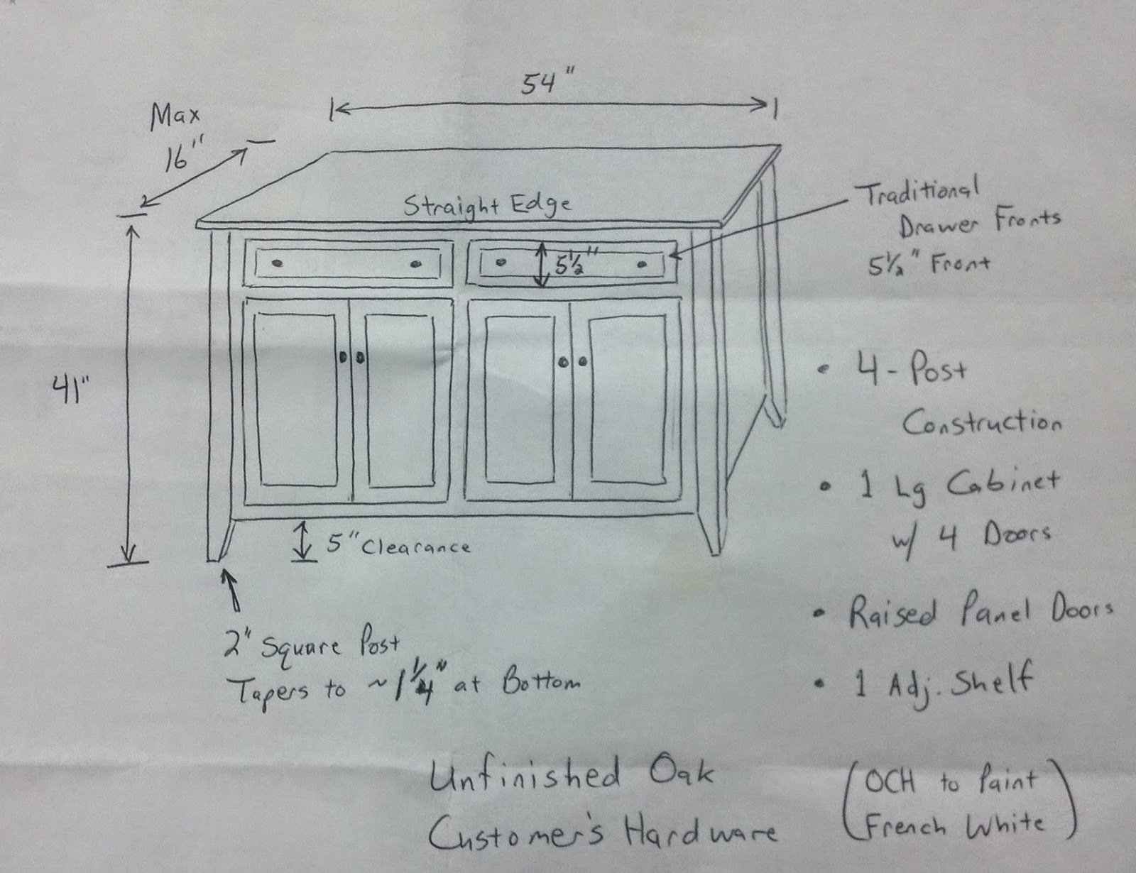 Binghamton Furniture: Custom Sideboard in Creamy White Paint