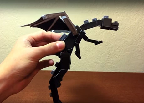 Minecraft : Bendable Ender Dragon Paper Toy | Paperized Crafts