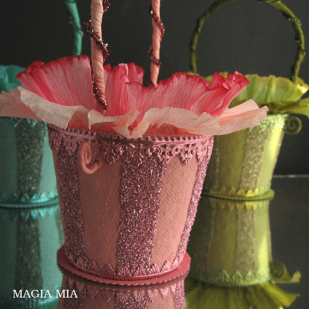 Magia Mia: Colorful Spring Baskets from Peat Pots with Crepe Paper ...