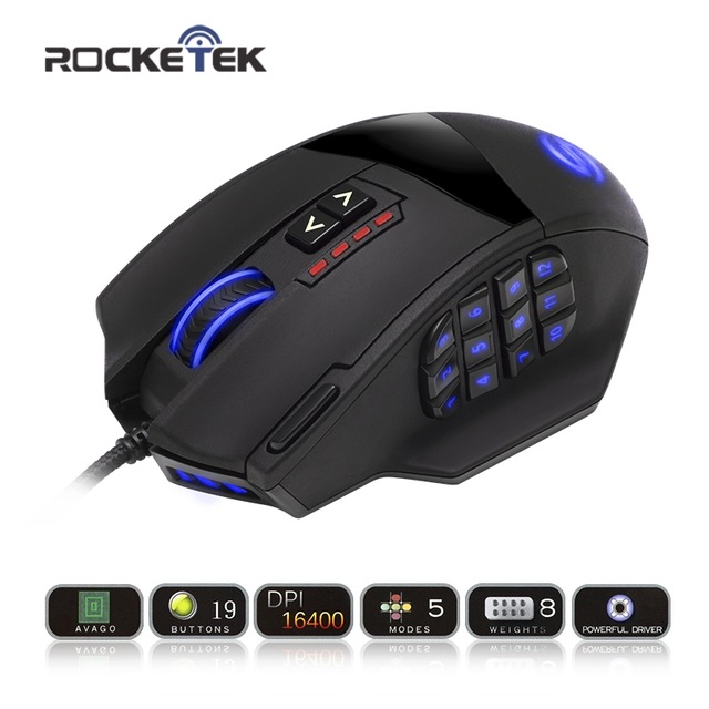 Digital World: High Precision Laser MMO Gaming Mouse for PC
