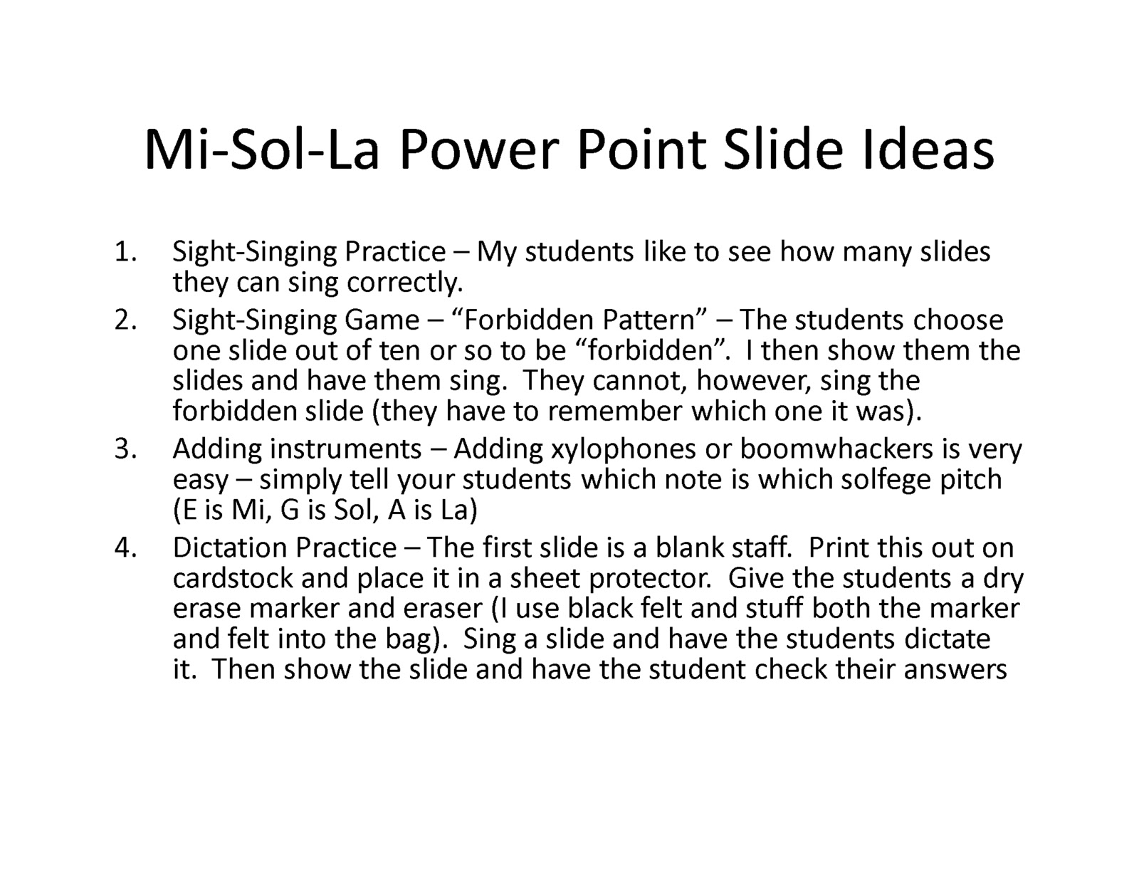 The Sweetest Melody: Mi-Sol-La Melody Cards