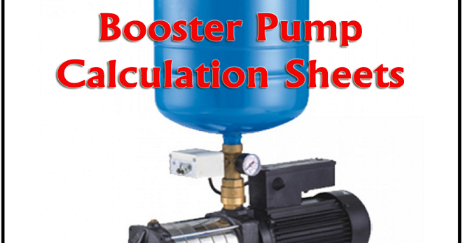 Booster Pump Design - Free Calculation Excel Sheets