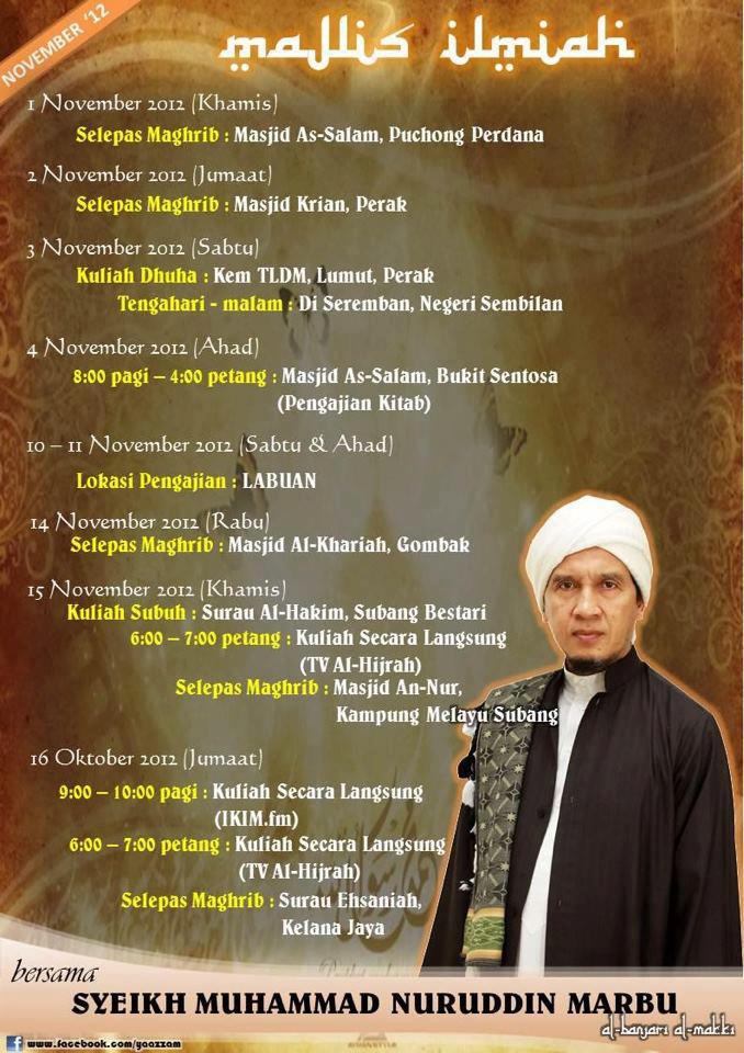 al-Fanshuri - Hebahan Majlis Ilmu/Dhikir/Maulid: Jadual Pengajian ...