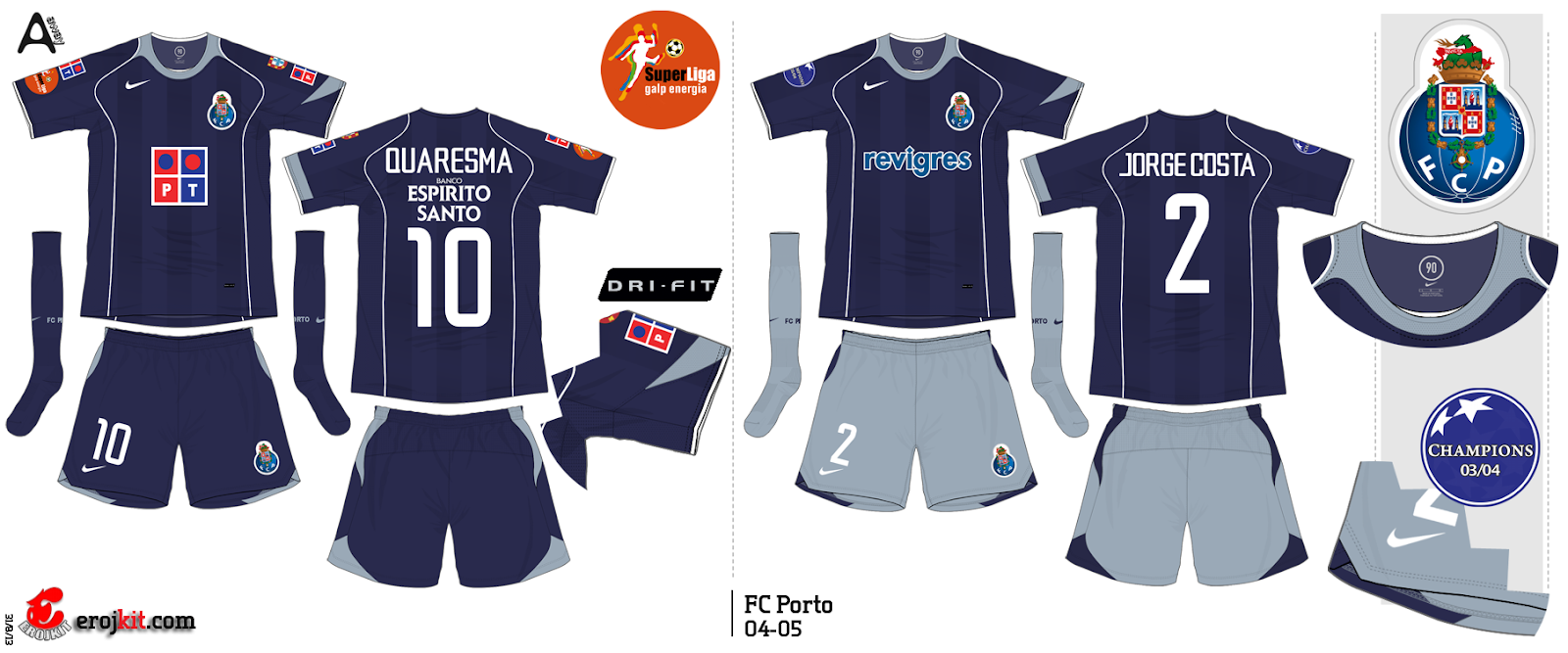 Kit Design, by eroj: 2004-05 FC Porto (Home e Away)