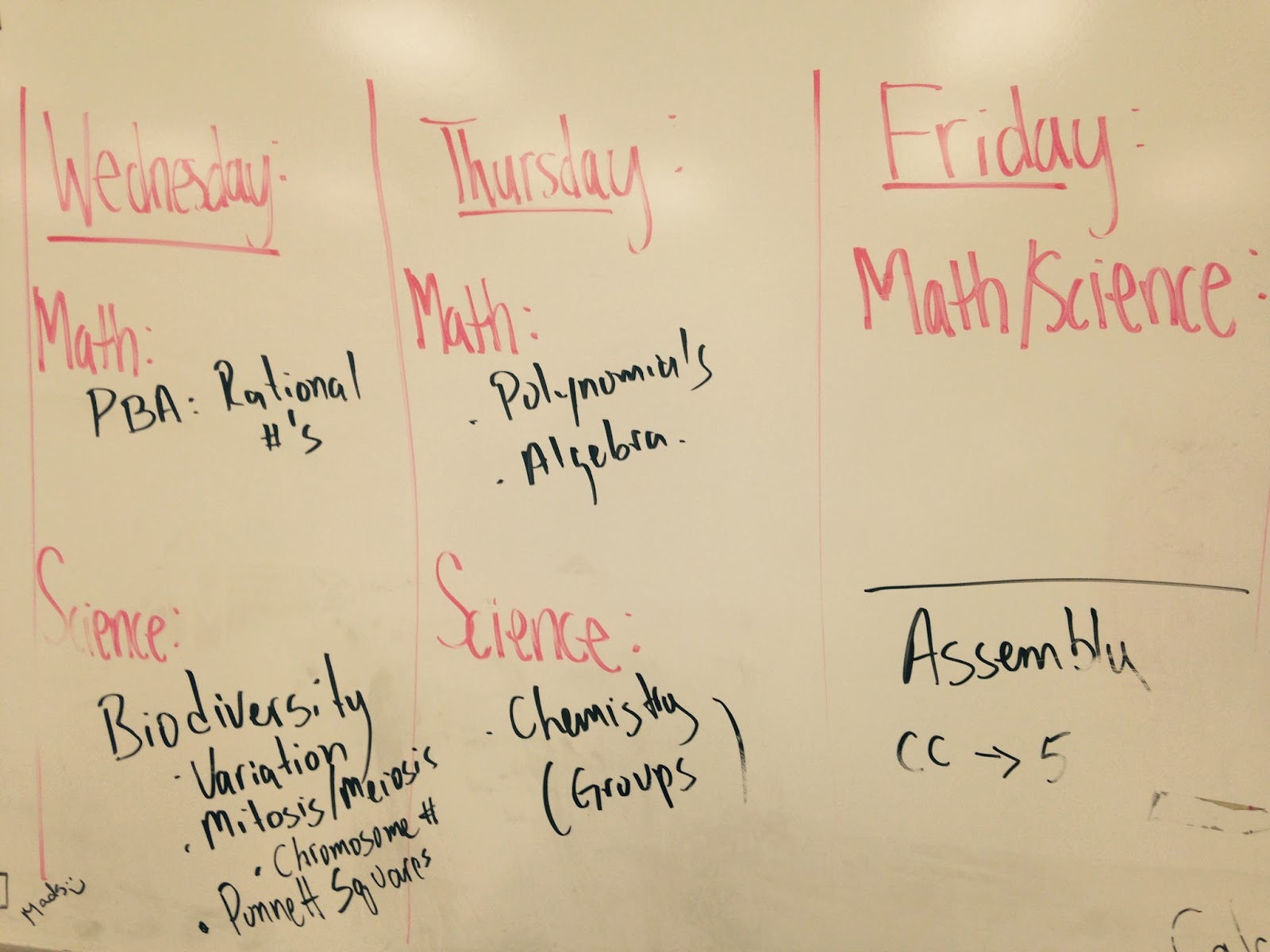 Mr.Perritt, Ms.Atwal, and Ms.Peterson CORE: Math/Science PBA Schedule