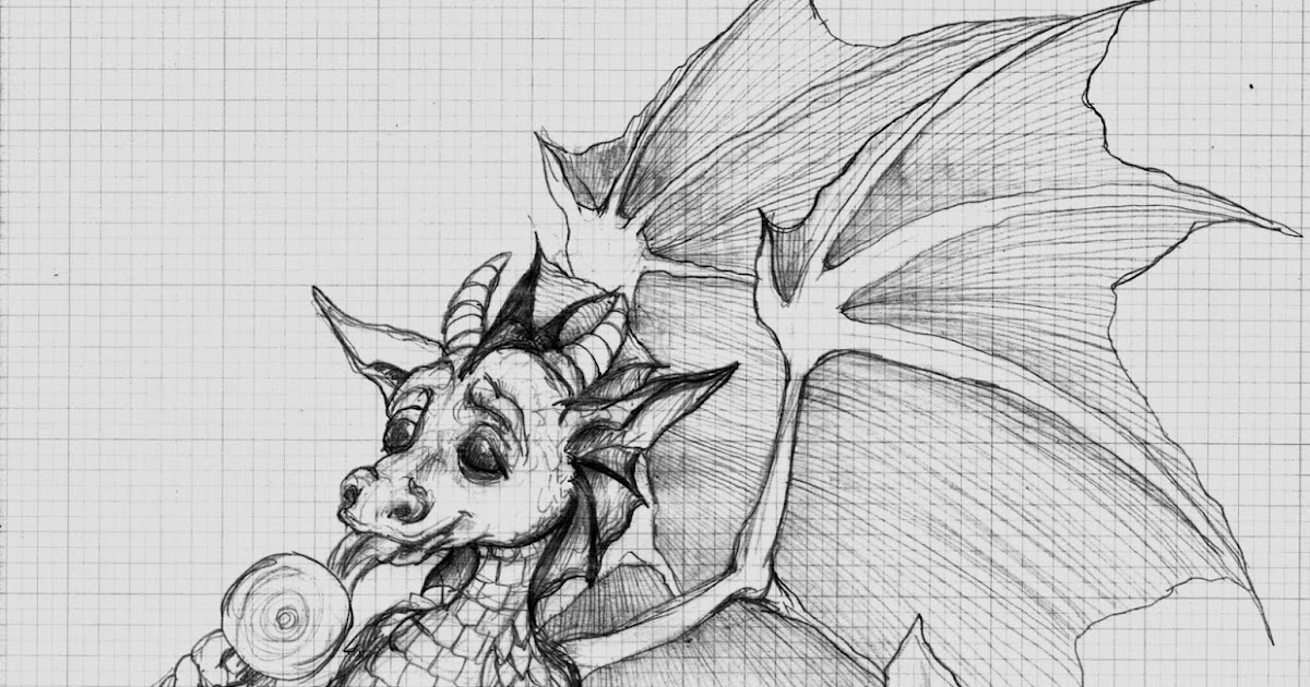 Baby Dragon Drawing In Pencil