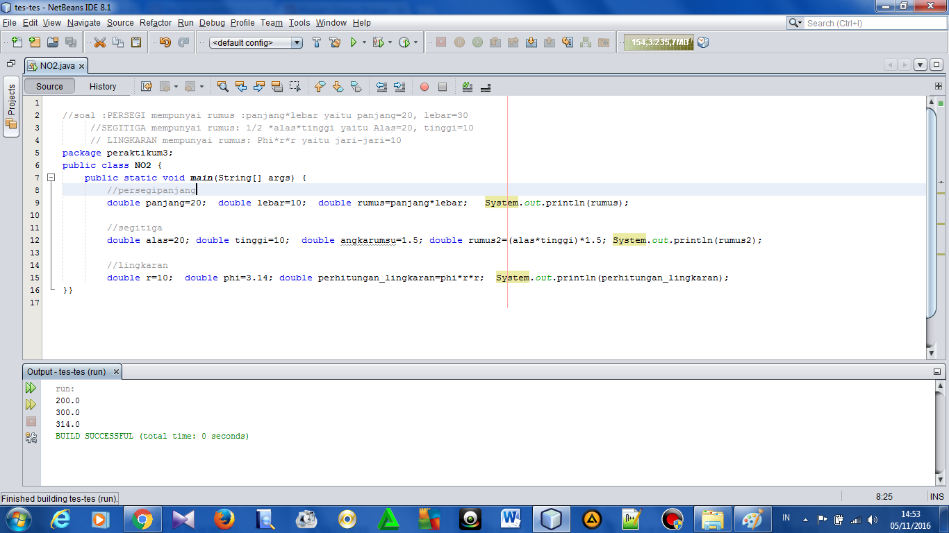 Belajar Java: kumpulan contoh pemrograman java dan outputnya