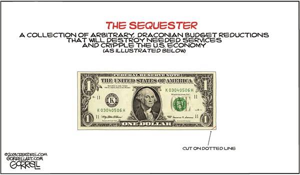 beleggen op de golven: cartoons sequester: VS niet verloren