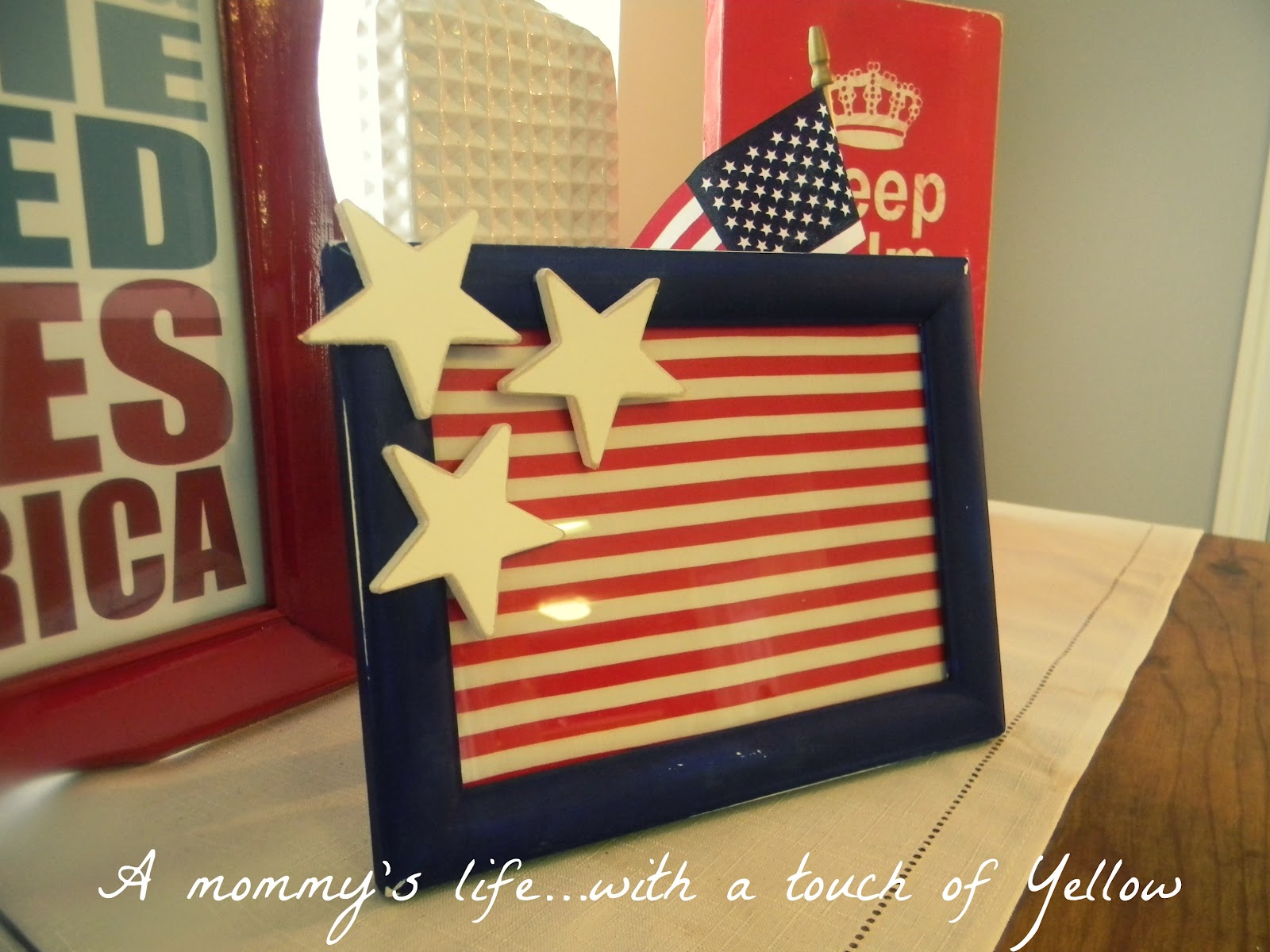 A mommy's life...with a touch of YELLOW: Easy Framed Flag