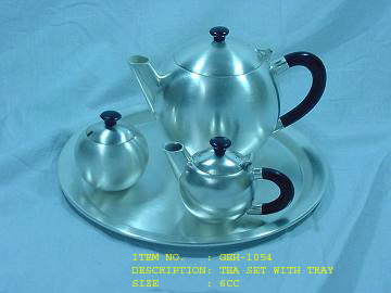 Incredible Handicraft India: Silver plated tea set with tray