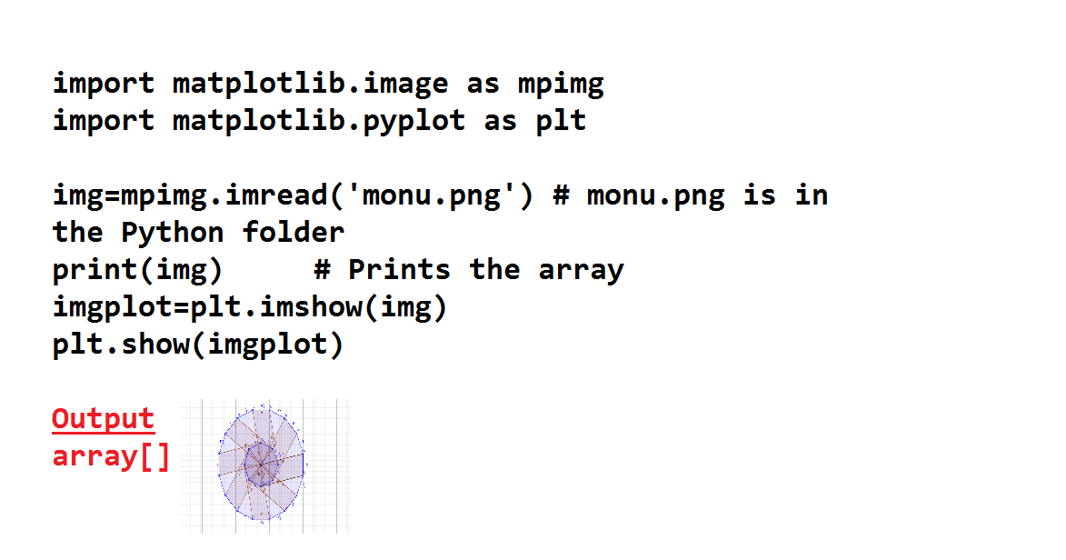 A simple Python code to convert a png image in to an array and reprints ...