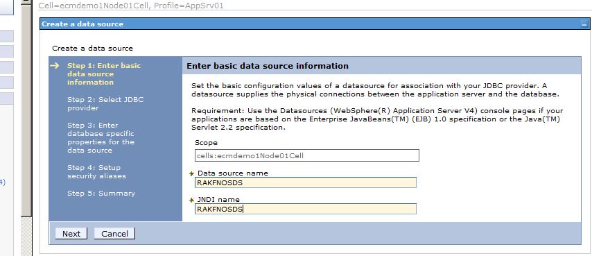 FileNet P8 Development tutorials: Creating a new Object Store in FileNet 5.1