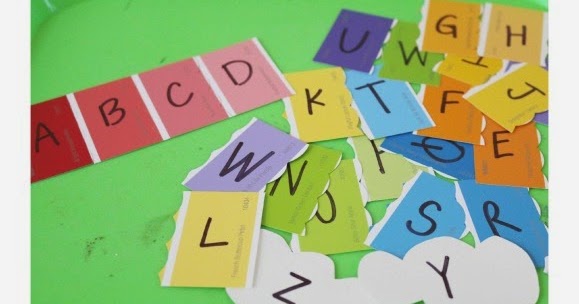 Rainbow Alphabet Paint Chip Puzzle | School Time Snippets