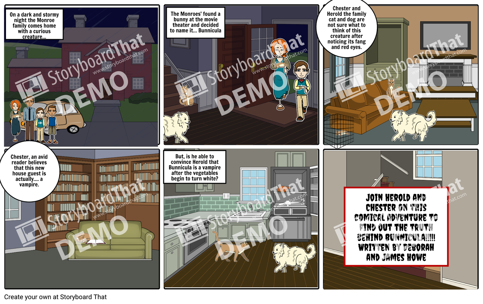 Bright Eyed Teacher: Story board that- Bunnicula