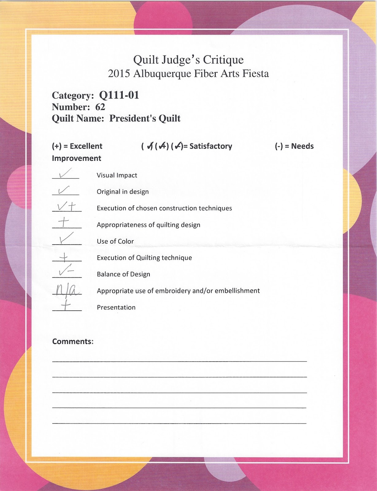 Quilting Mod : Fiber Arts Fiesta - My Entries and Judge's Forms