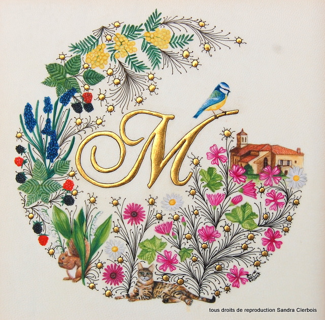 sc-enluminure: Monogramme M enluminé
